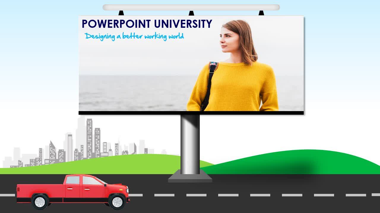 Animated Advertisement Billboard Design slide in PowerPoint-2020-12 ...
