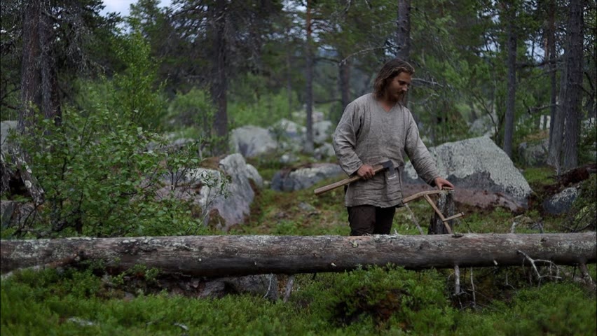 Bushcraft trip - making raft without rope - permanent tipi camp series ...