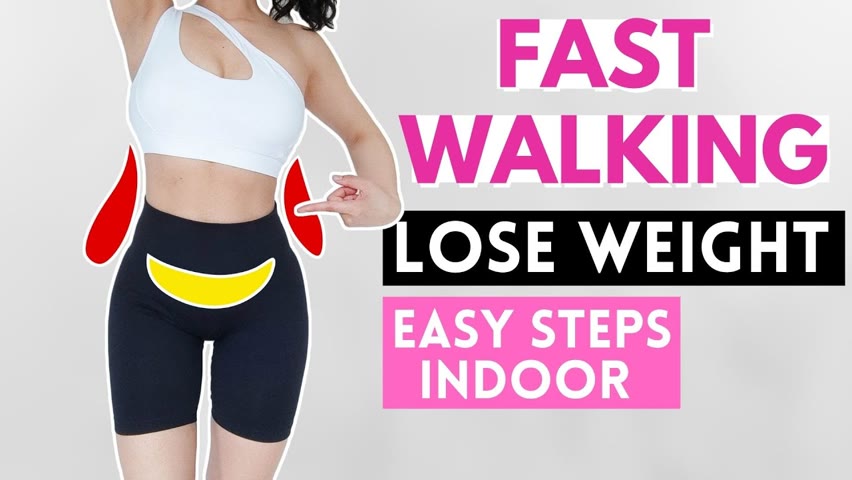 FAST WALKING TO LOSE BELLY FAT, easy step indoor 10 min in 10 day ...