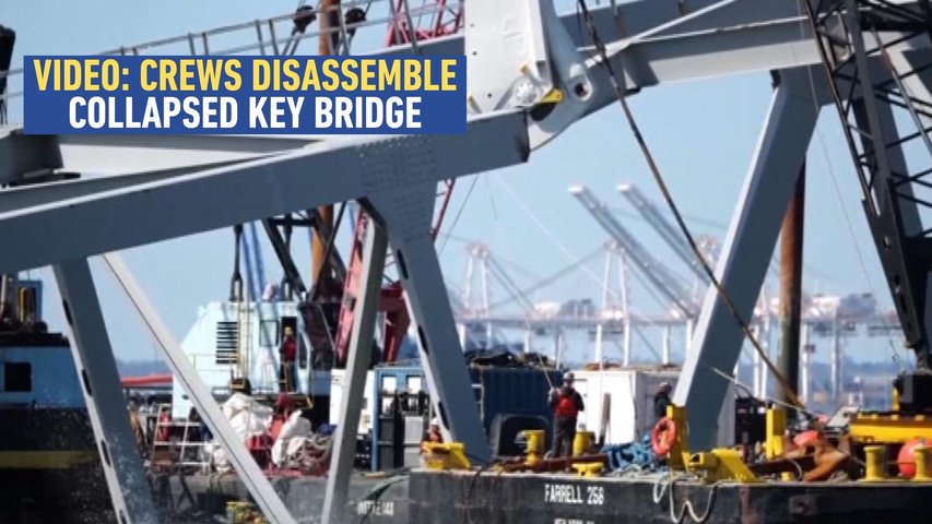 Video: Crews Disassemble Collapsed Francis Scott Key Bridge-2024-04 ...